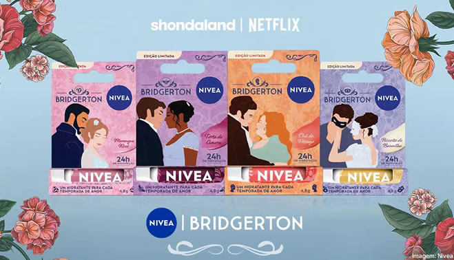 Nivea anuncia edição limitada de hidratantes labiais com Bridgerton